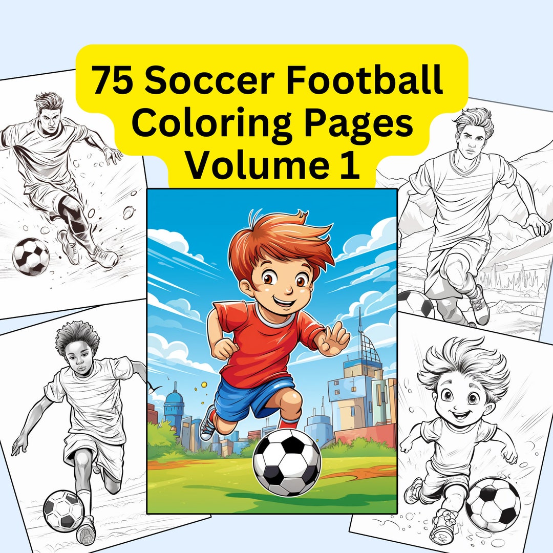 75 Soccer Football Coloring Pages Vol1 , for Boys, for Kids, for ...