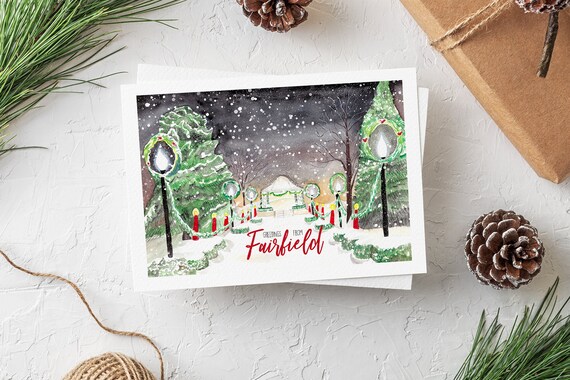 Greeting Cards State Xmas Christmas Cards Set Unique Holiday Card Iowa ...