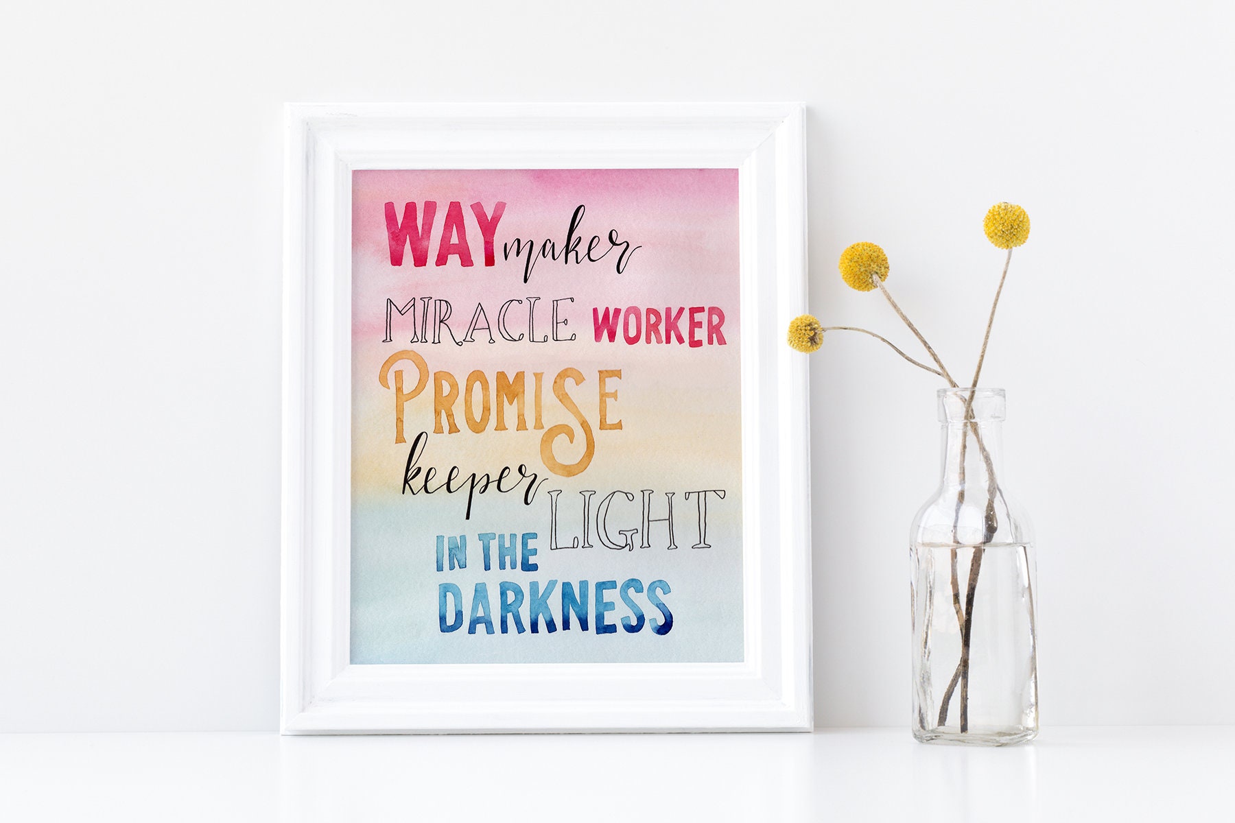 Waymaker Watercolor Print Home Decor Office Decor Christian Decor Free ...