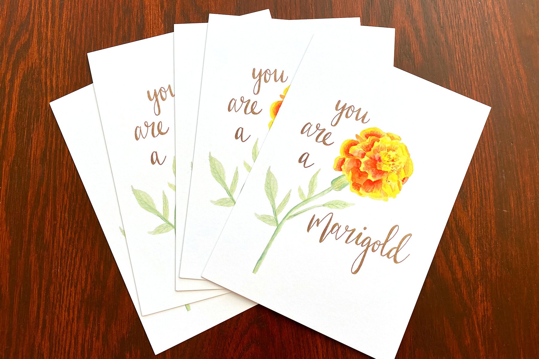 Teacher Gift You Are A Marigold Print Marigold Greeting Card Hand ...
