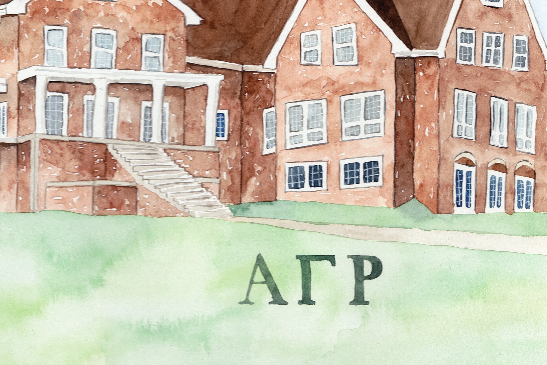 Alpha Gamma Rho Watercolor Painting Print AGR Fraternity Ames, Iowa ...