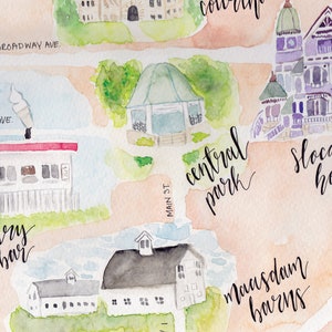 Fairfield Iowa Watercolor Map Print Free Shipping Home Decor Greeting ...