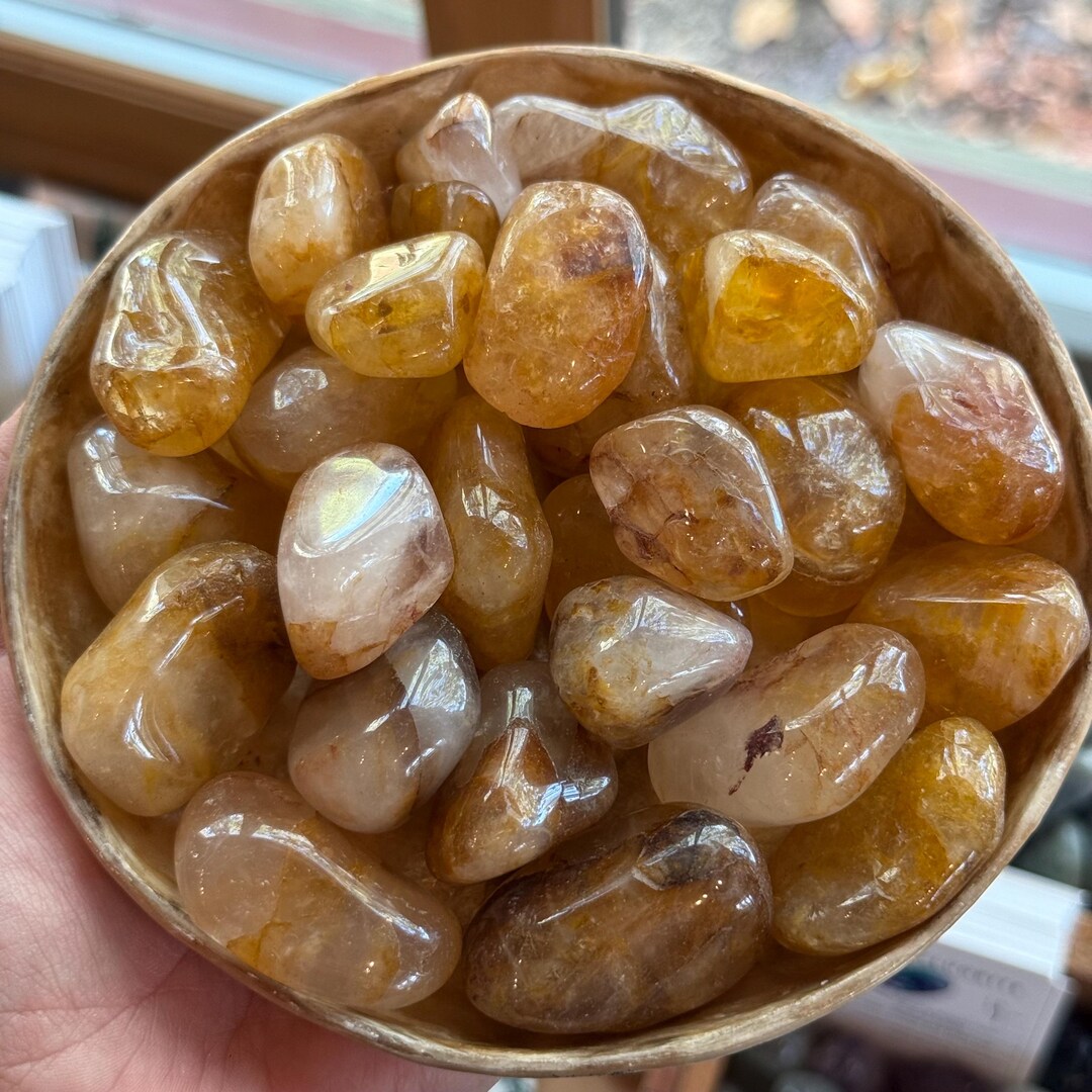 Golden Healer Quartz Tumble Stone | Master Healing Crystal for Vitality ...