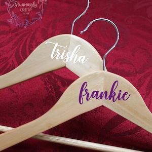 SET OF 9 Name Hangers, Bride Hanger, Bridesmaid Hanger, Personalized ...