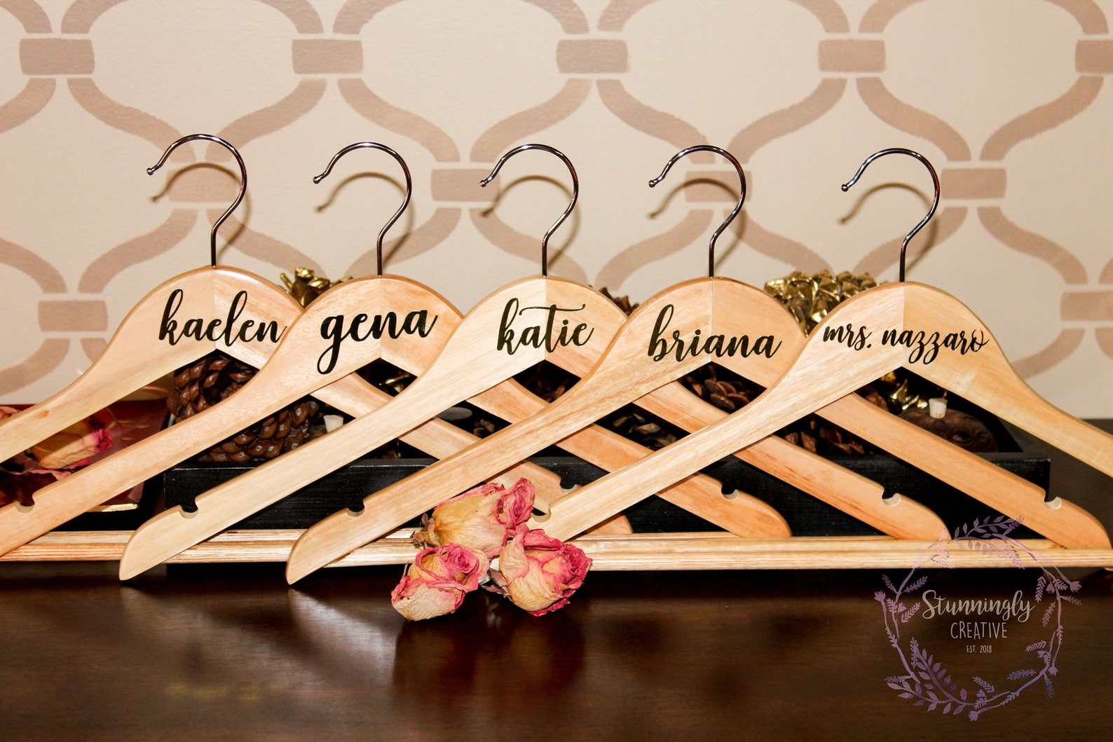 SET OF 9 Name Hangers Bride Hanger Bridesmaid Hanger - Etsy