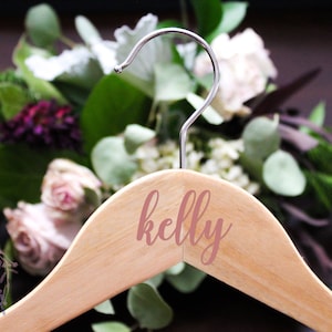 SET OF 9 Name Hangers, Bride Hanger, Bridesmaid Hanger, Personalized ...