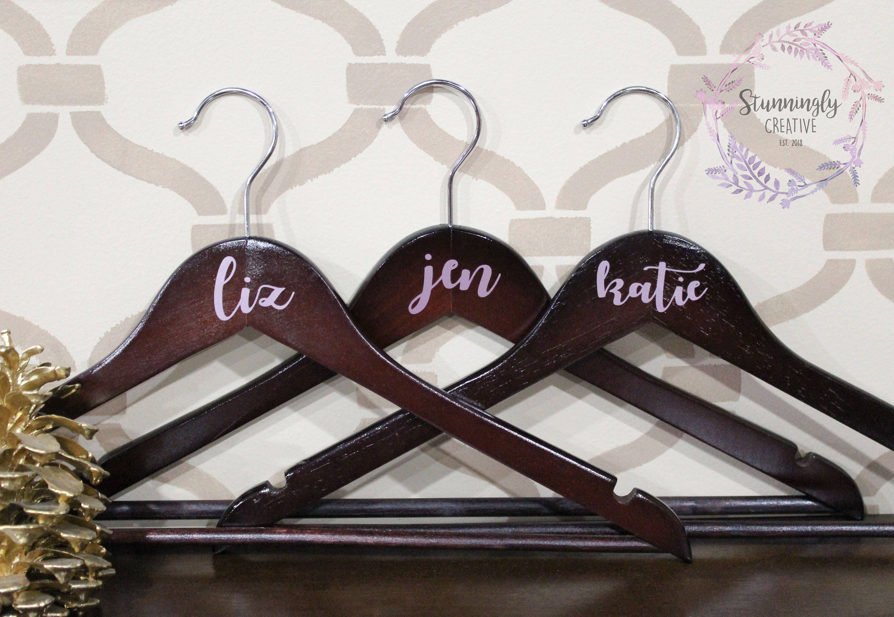 SET OF 9 Name Hangers Bride Hanger Bridesmaid Hanger - Etsy