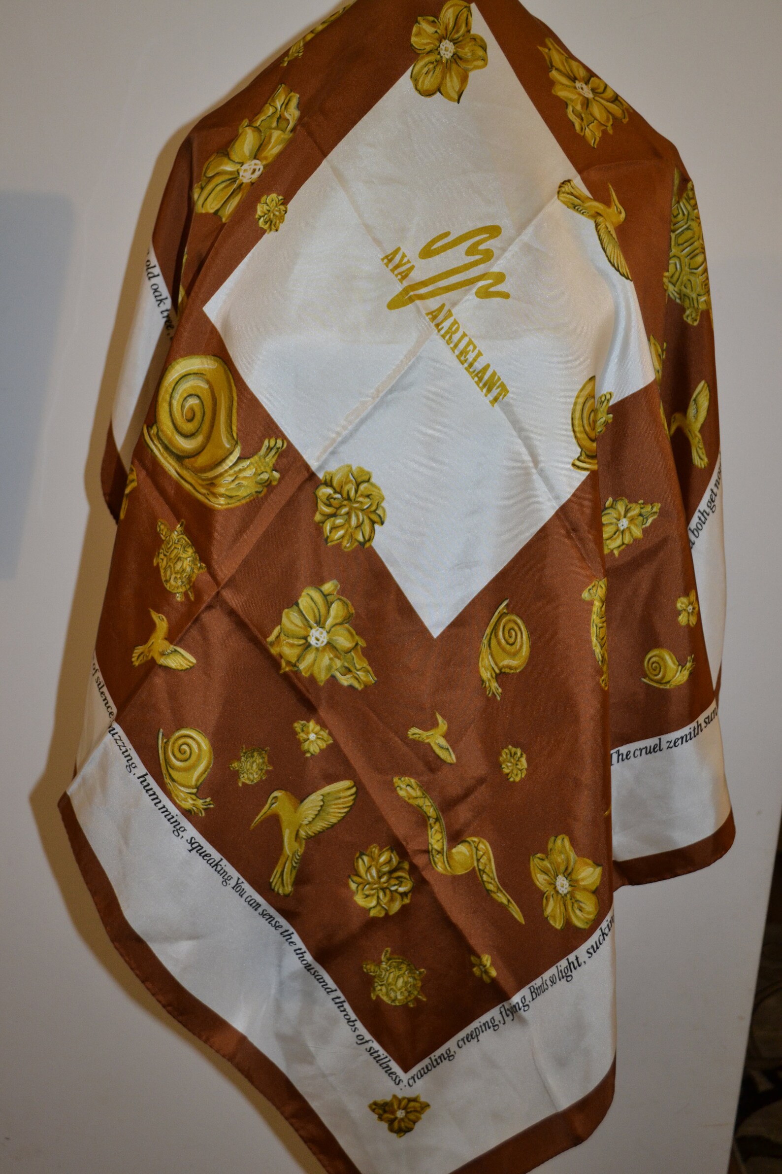 Vintage Aya Azrielant Silk Scarf / Jewellery Print - Etsy