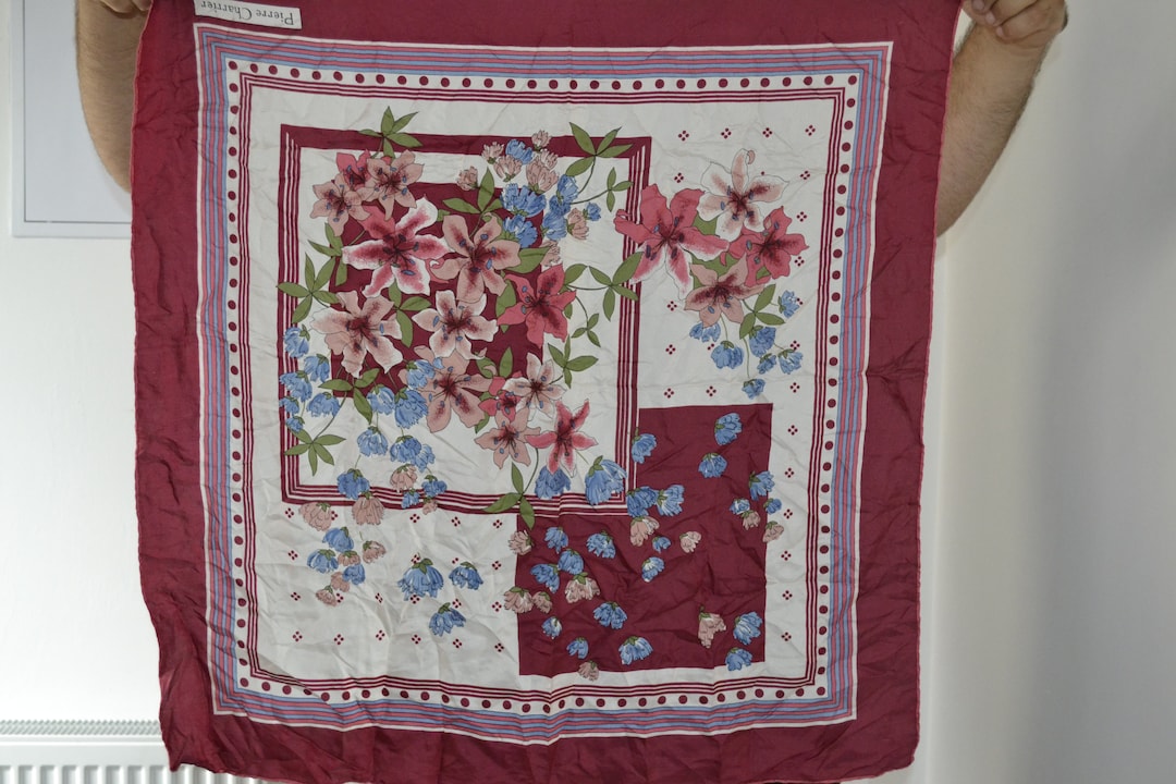 Vintage Pierre Charrier Silk Scarf - Etsy