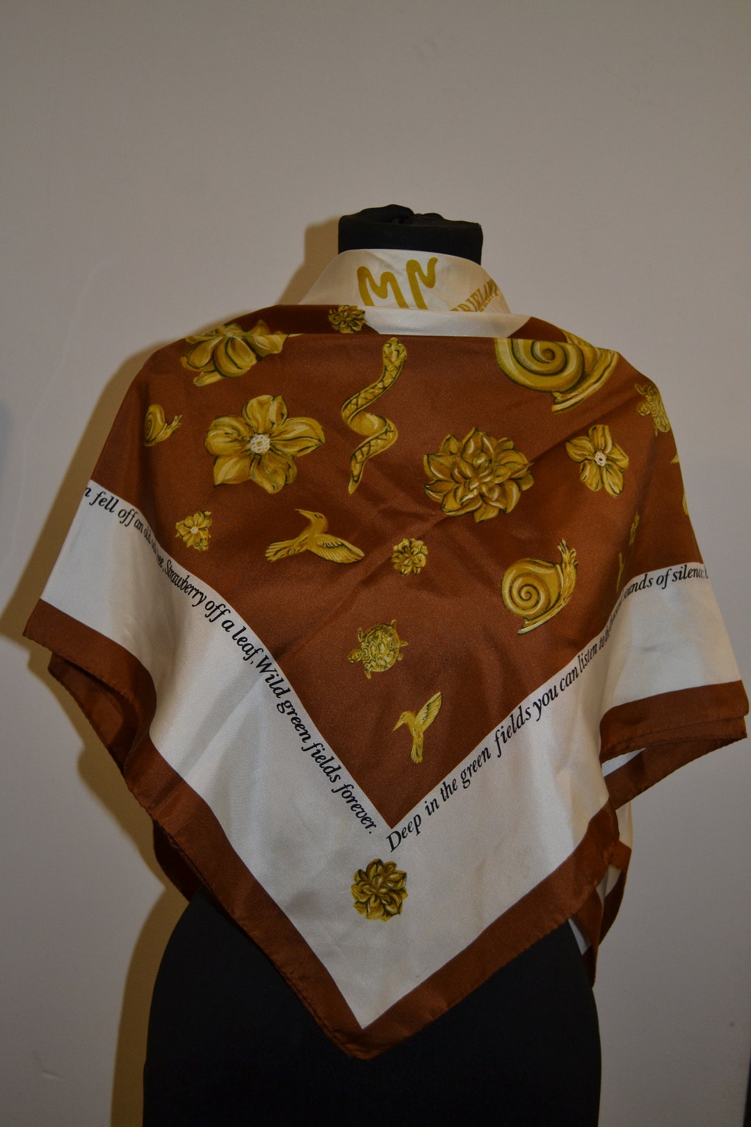 Vintage Aya Azrielant Silk Scarf / Jewellery Print - Etsy