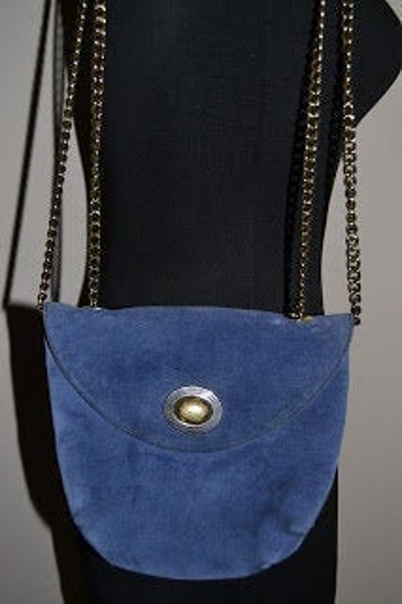 Vintage blue leather bag | Etsy