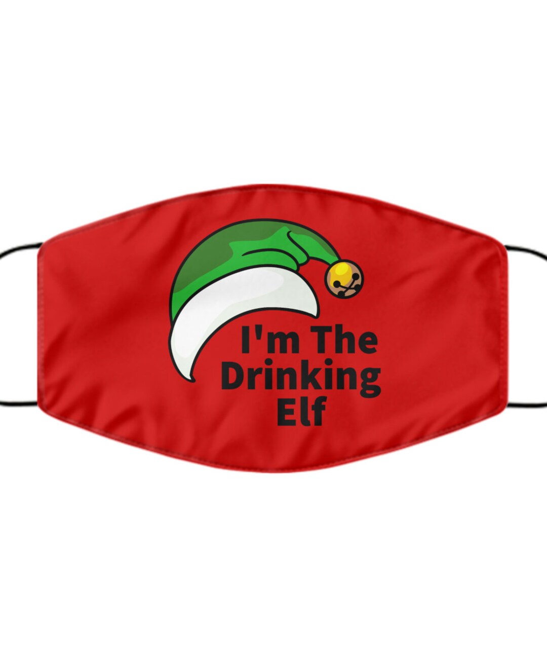 Drinking Elf Face Mask, Holiday Humor, Drinker's Mask, Drinker's Gift ...