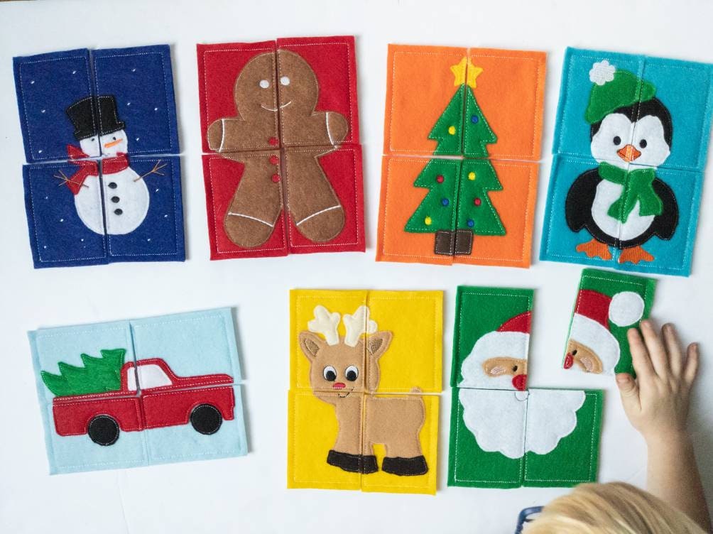 Christmas Puzzles Felt Puzzle Kids Educational Toys | Etsy