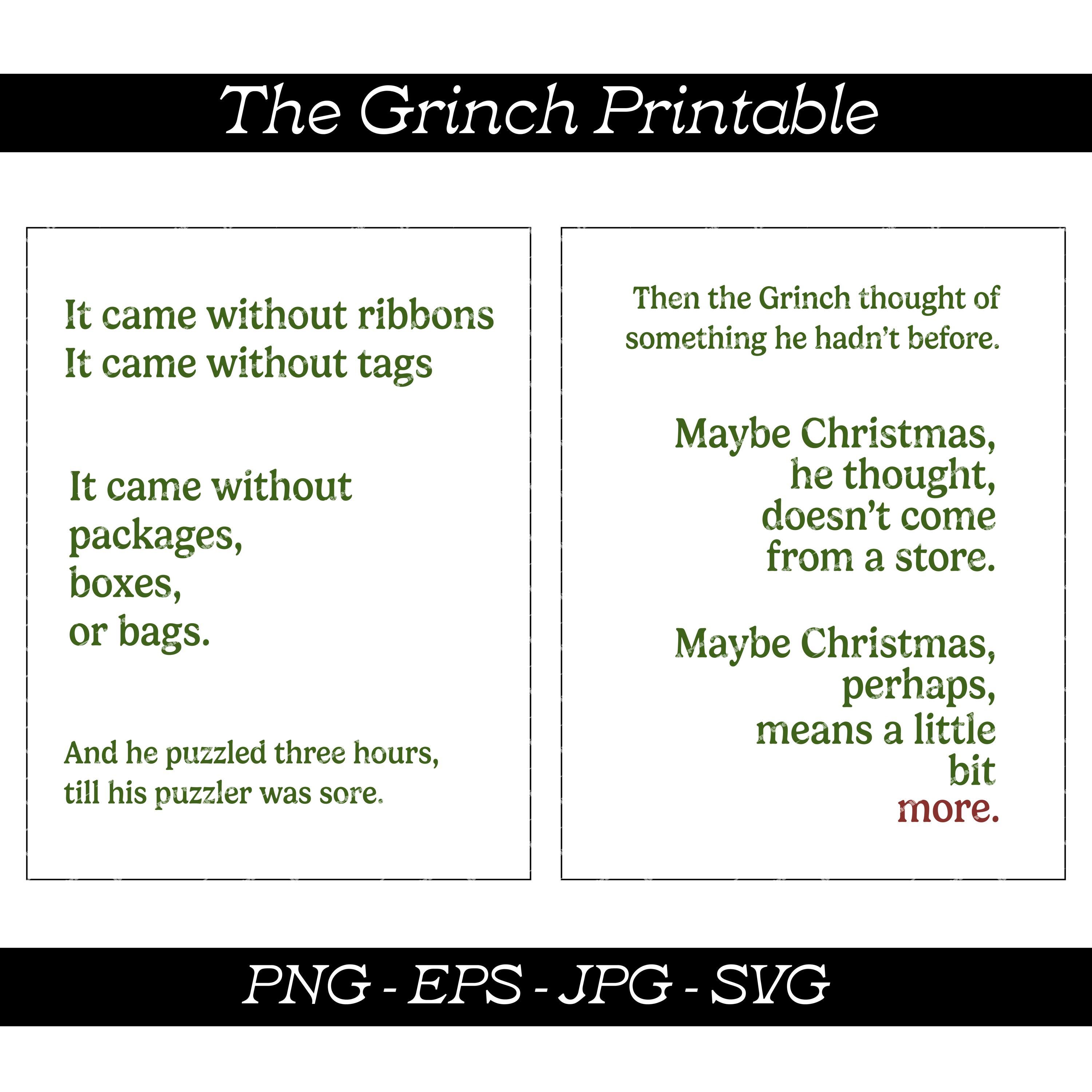 The Grinch Quote Printable and Download | Grinch Christmas Quote | Dr ...