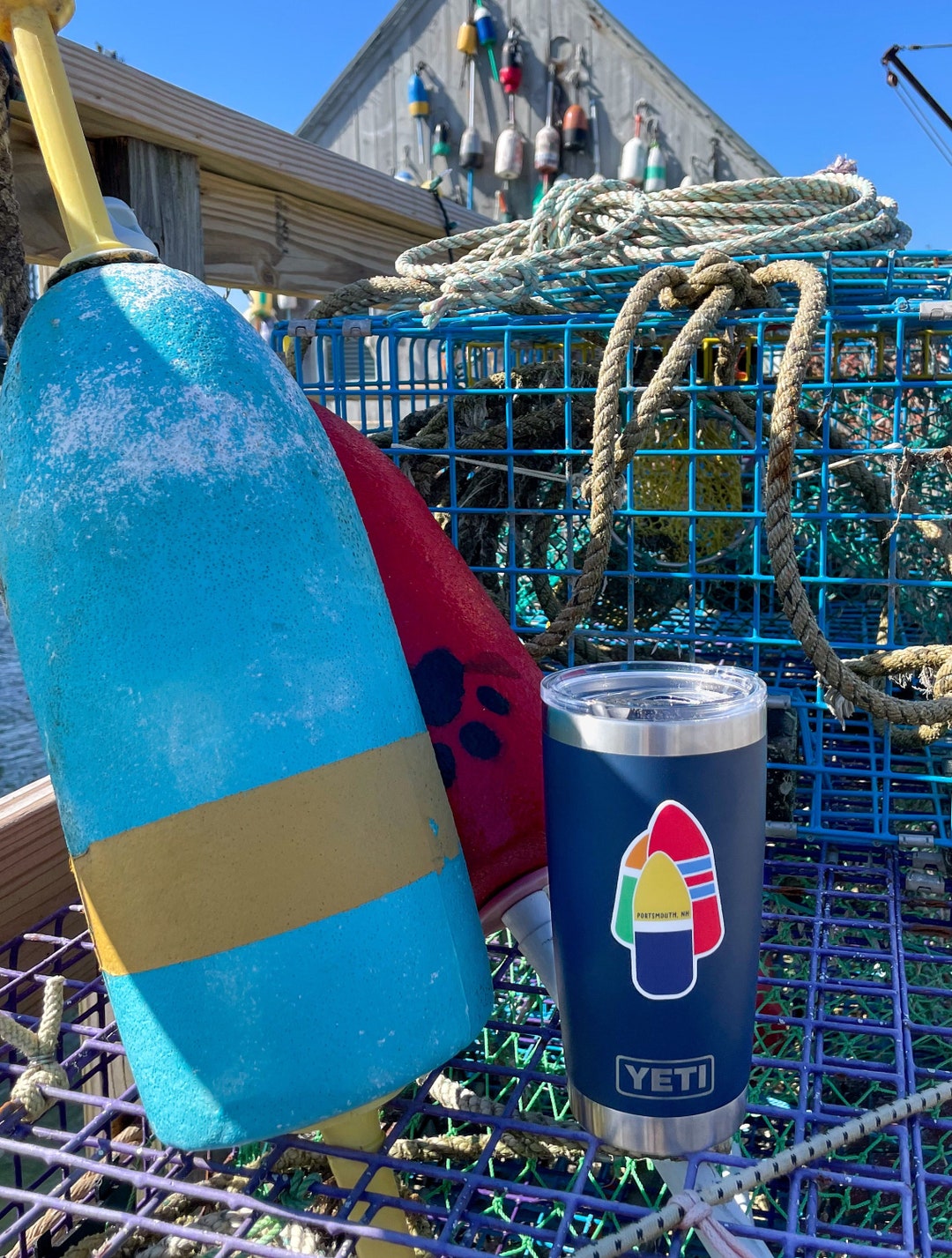 Portsmouth, NH Sticker Buoy Sticker Waterbottle, Laptop, Snowboard ...