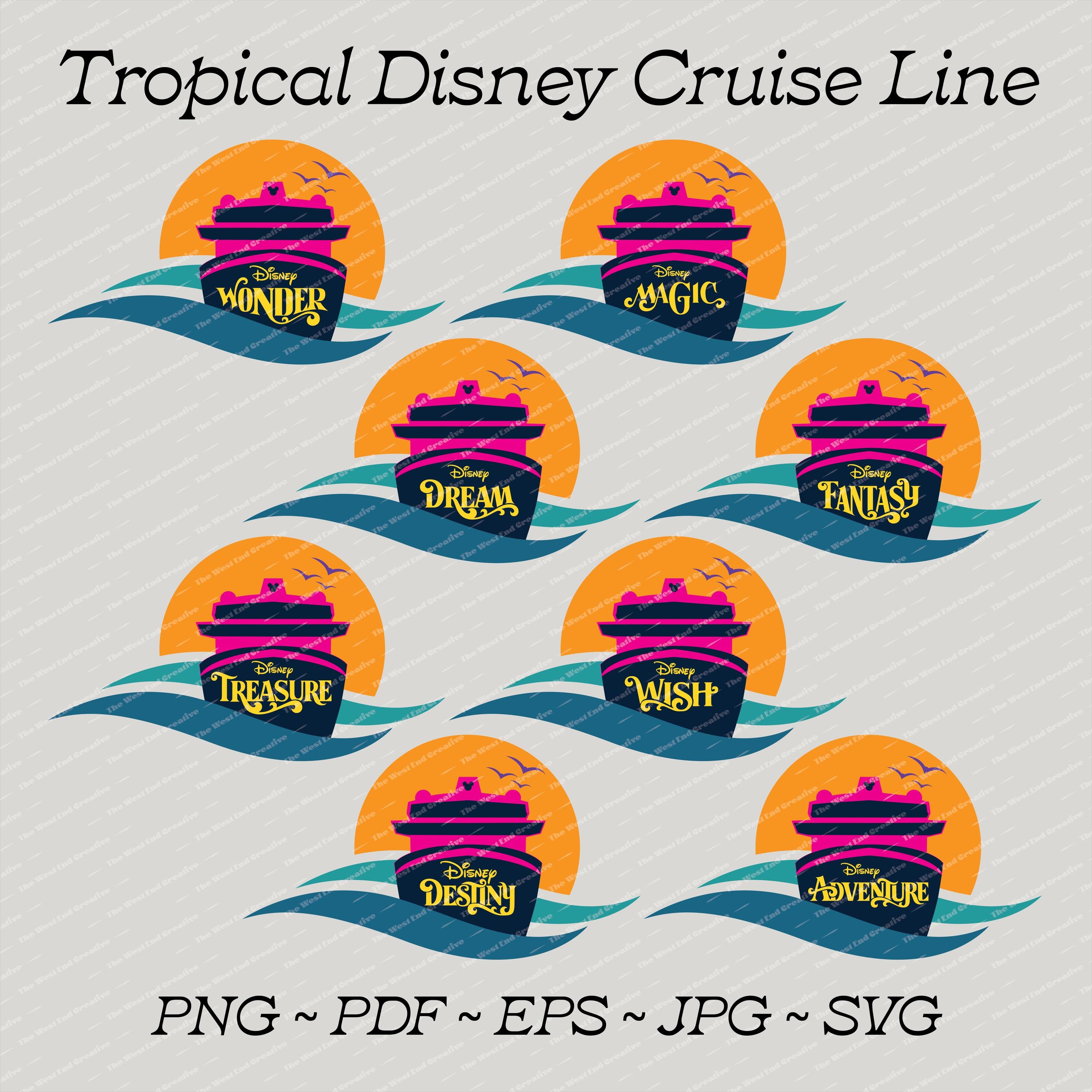 Tropical Disney Cruise Line Fleet | Disney Cruise Download SVG JPG EPS ...