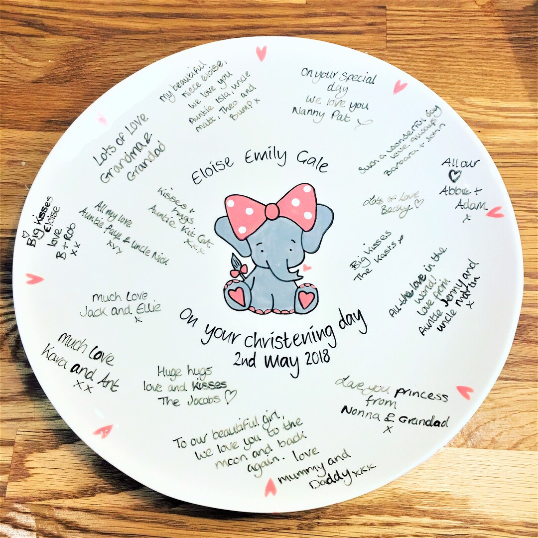 Personalised Christening Message Plate - Etsy