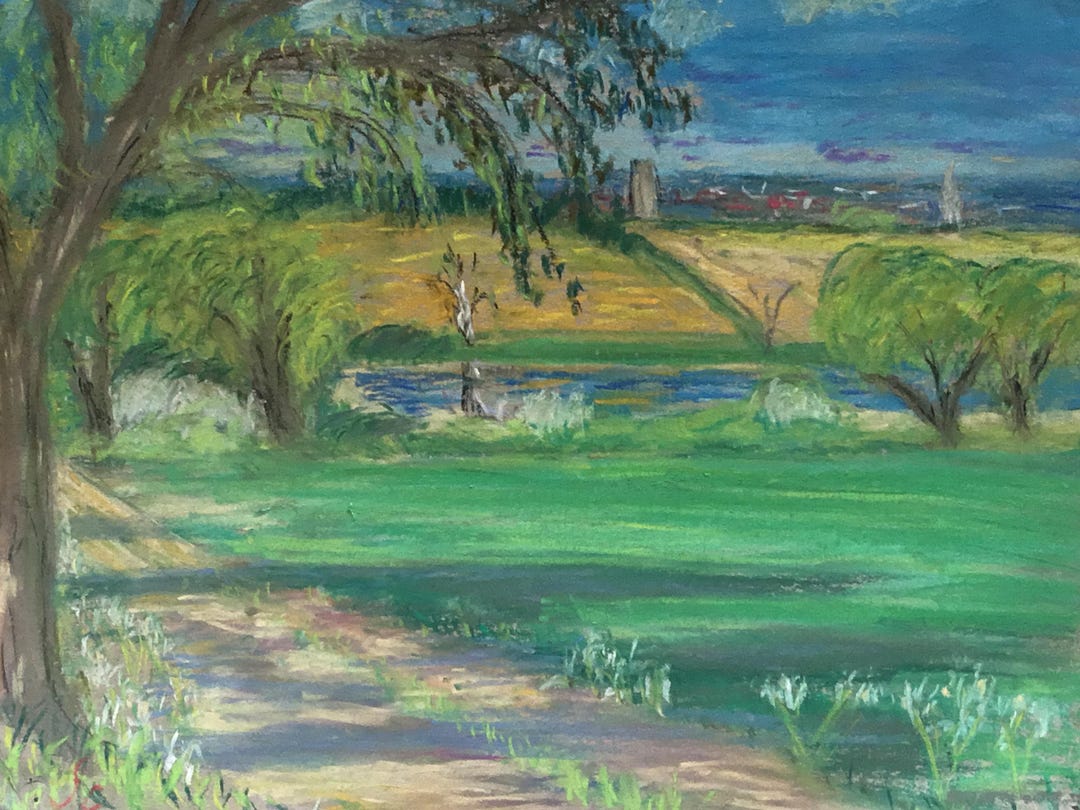 The Deben Vale Afternoon an Original Impressionist Landscape Pastel ...