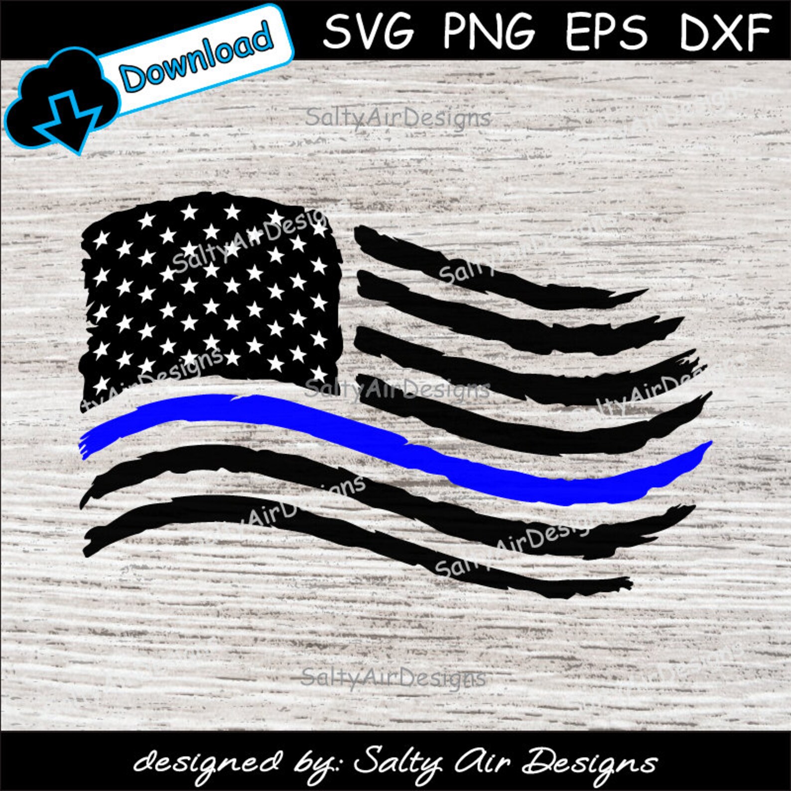 Distressed Police Flag Color Line Digital Cut File Digital | Etsy