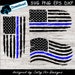 Distressed Police Flag Color Line Digital Cut File - Digital Files ...