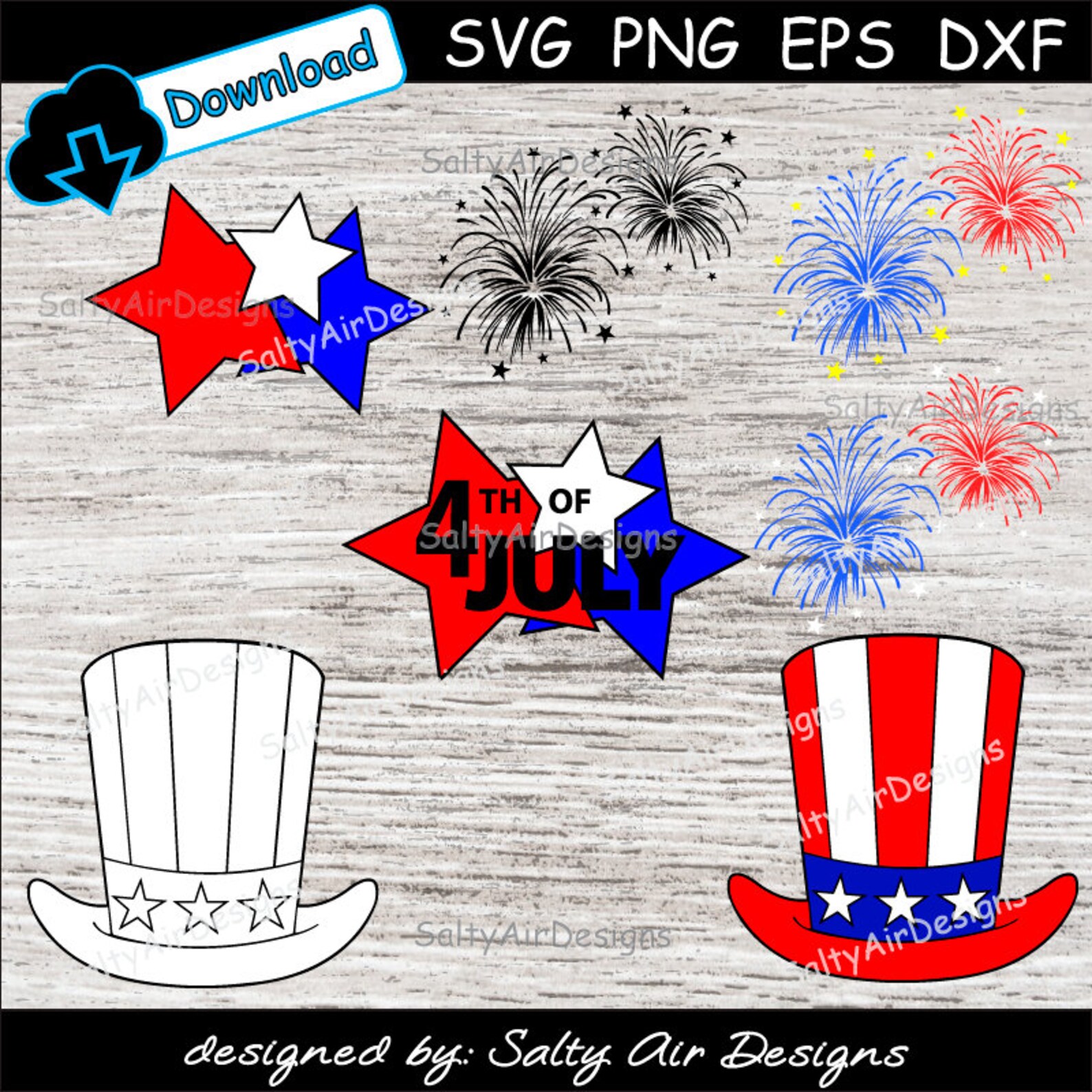 4th of July Digital Cut Files Bundle - Digital Files - July 4th SVG ...