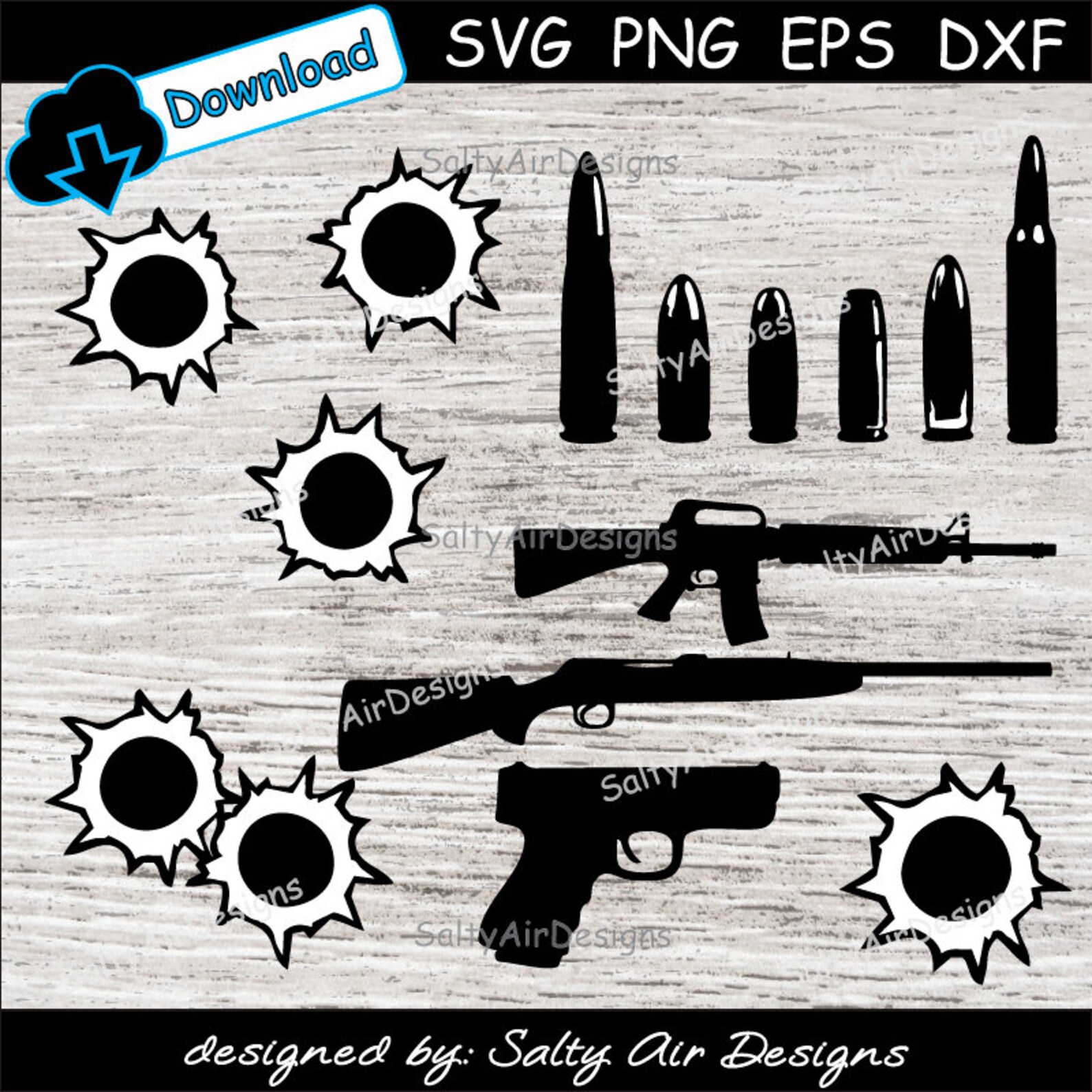 Weapons Cut Files Bundle Digital File SVG DXF EPS - Etsy