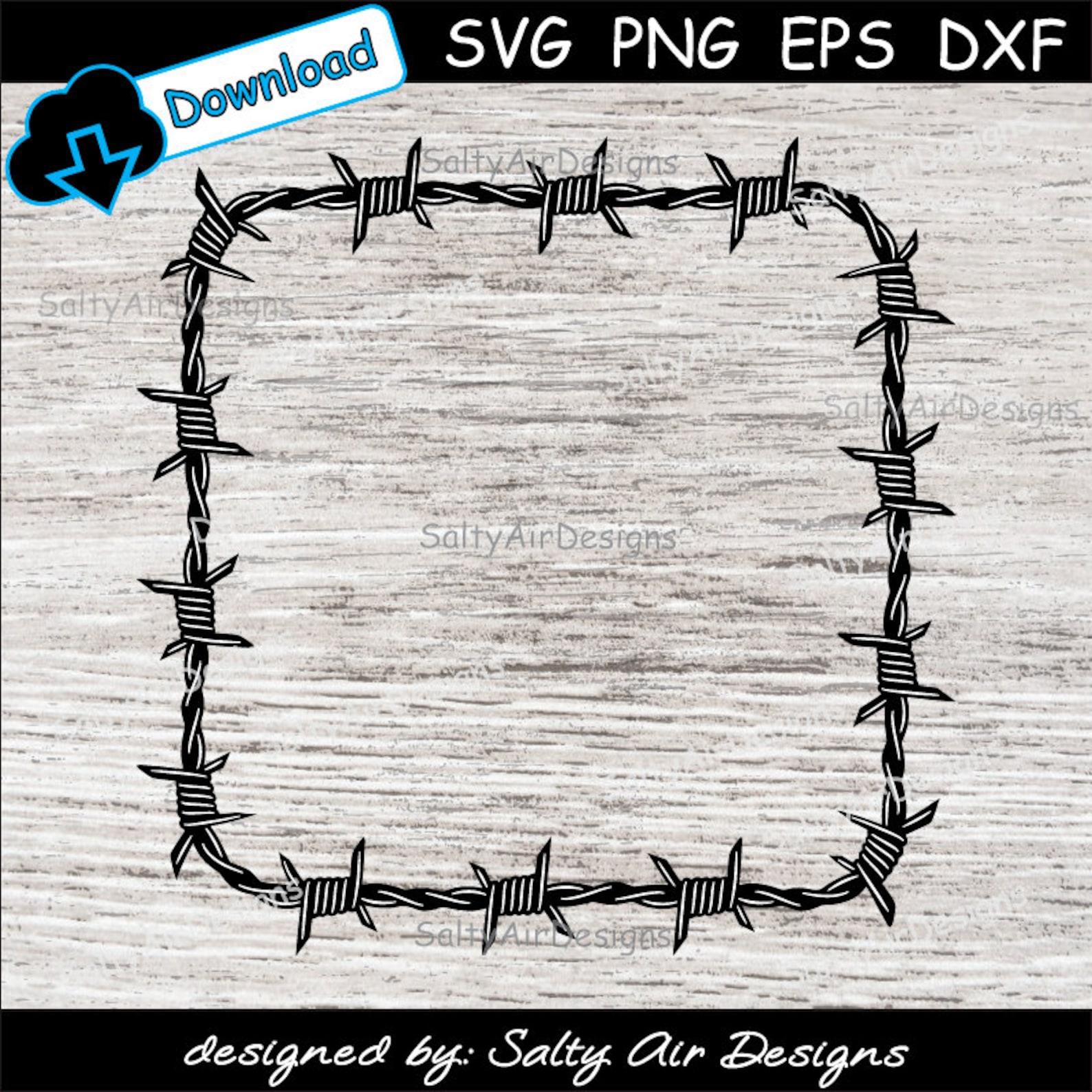 Barbed Wire Square Digital Cut File - Digital Files - Barbed Wire ...
