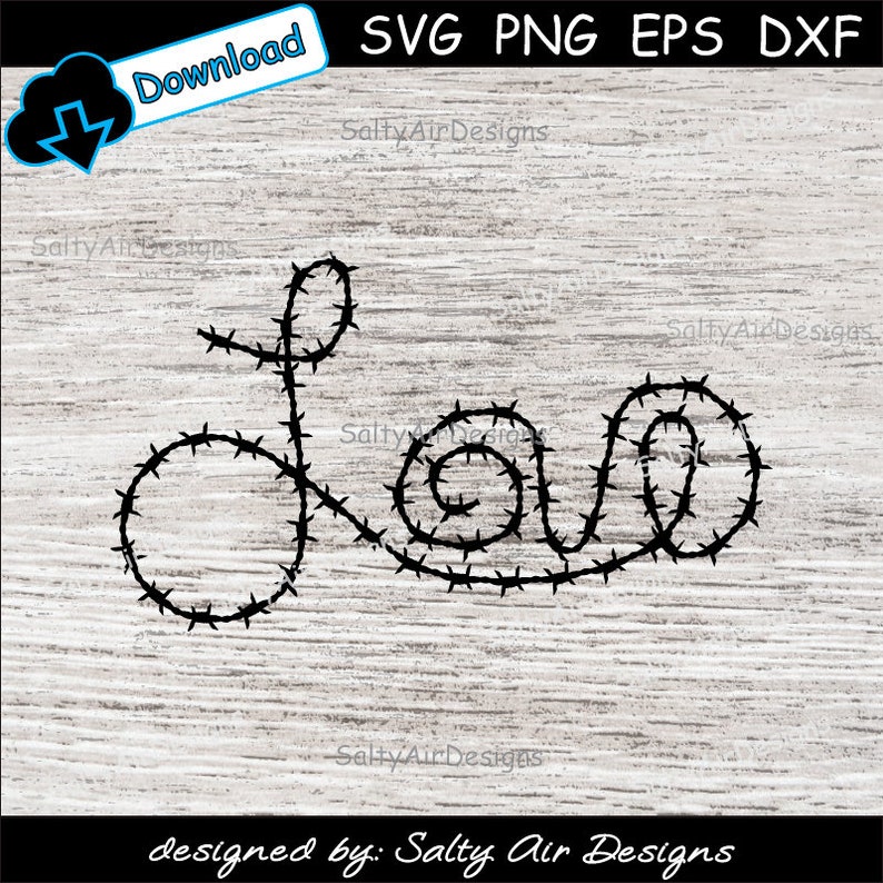 Love Barbed Wire Digital Cut File Digital Files Love - Etsy