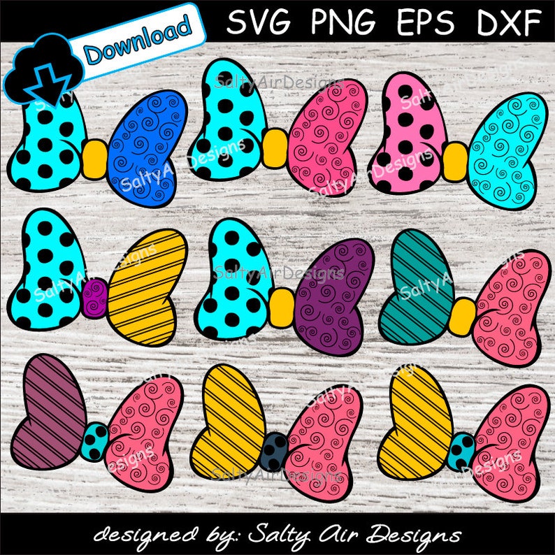 Stripes Swirls and Polka Dot Bows Bow Svg Halloween Bows - Etsy