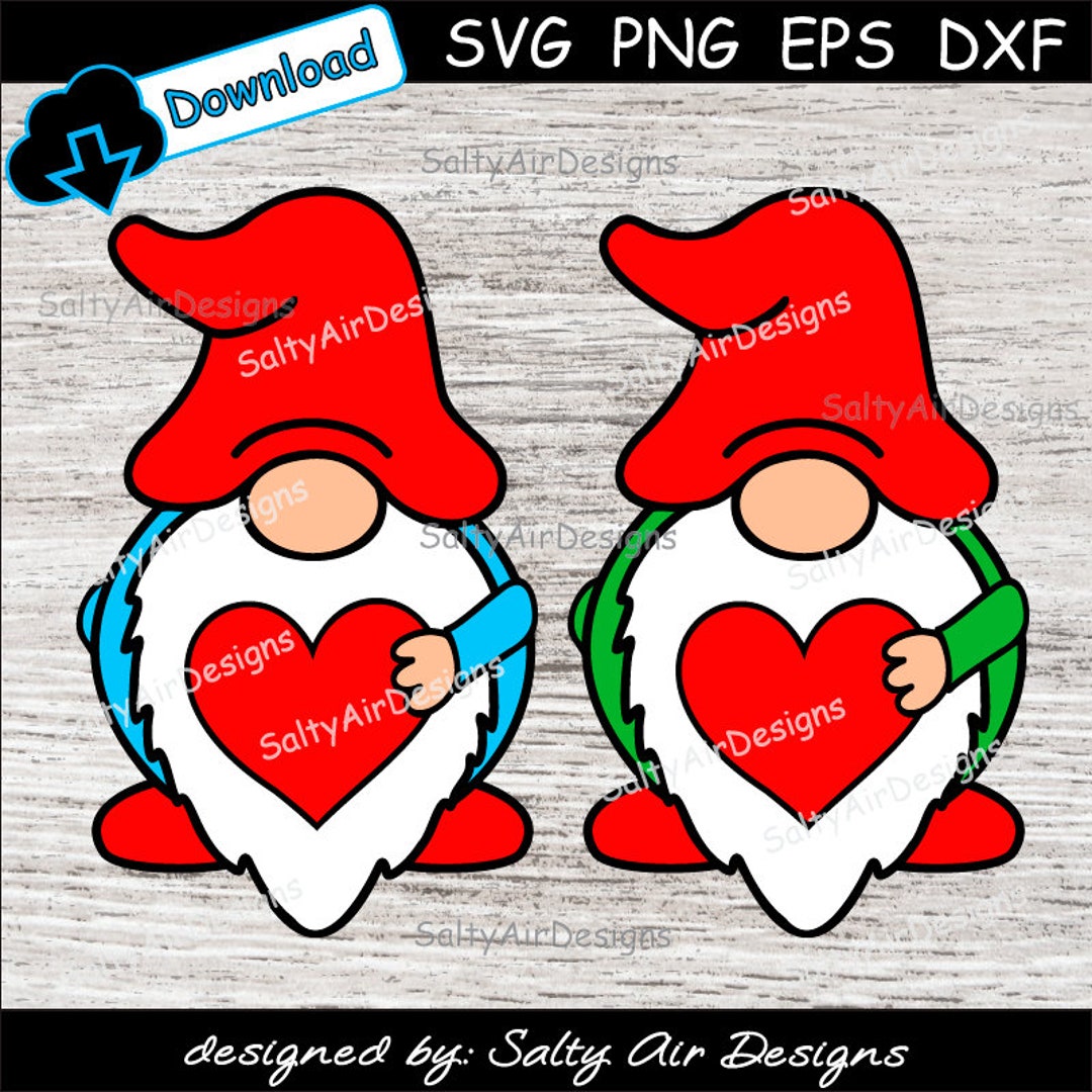 Valentine's Day Gnome Heart Digital Cut Files Bundle - Digital Files ...