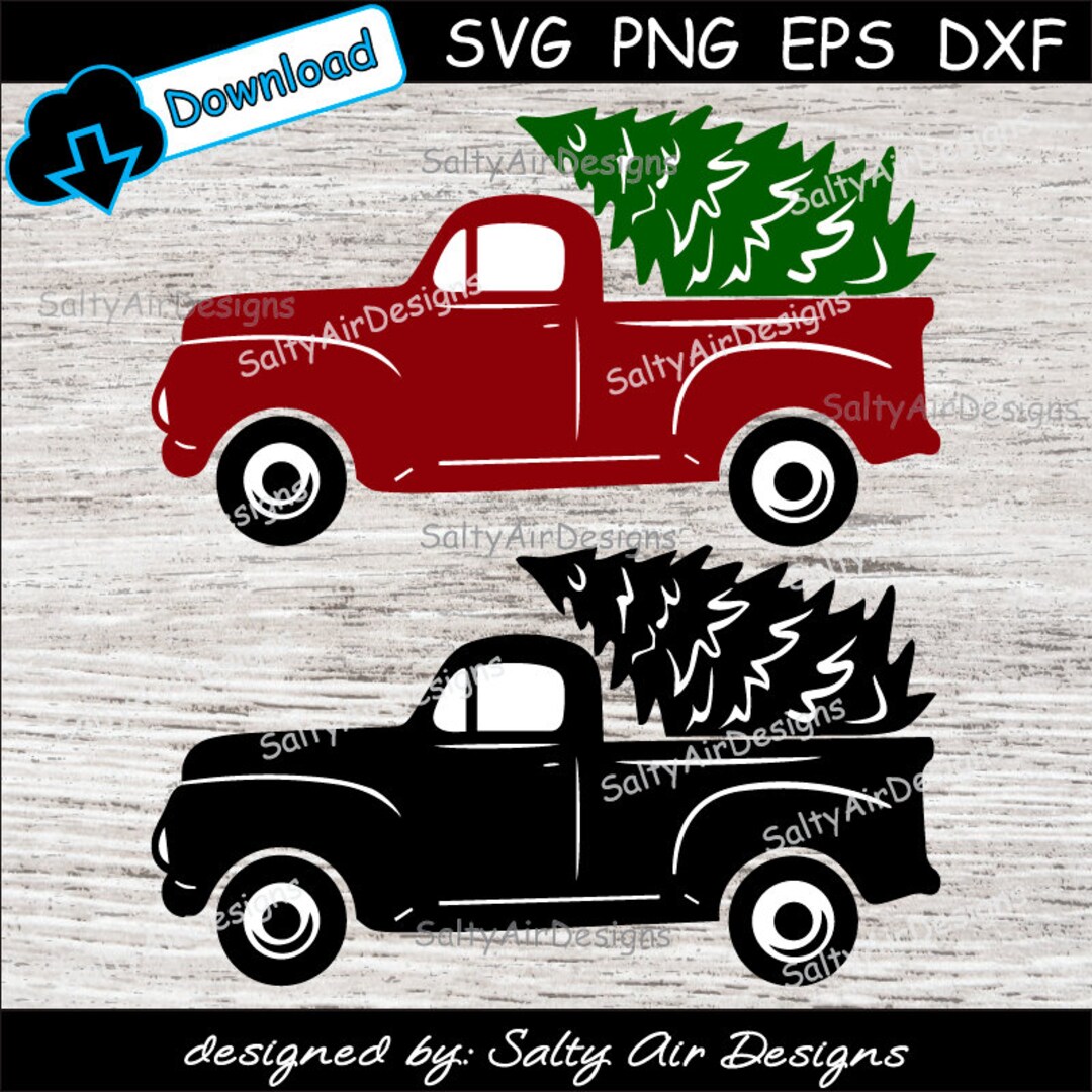 Retro Christmas Tree Truck Bundle #2 - Xmas Truck – Christmas Tree ...