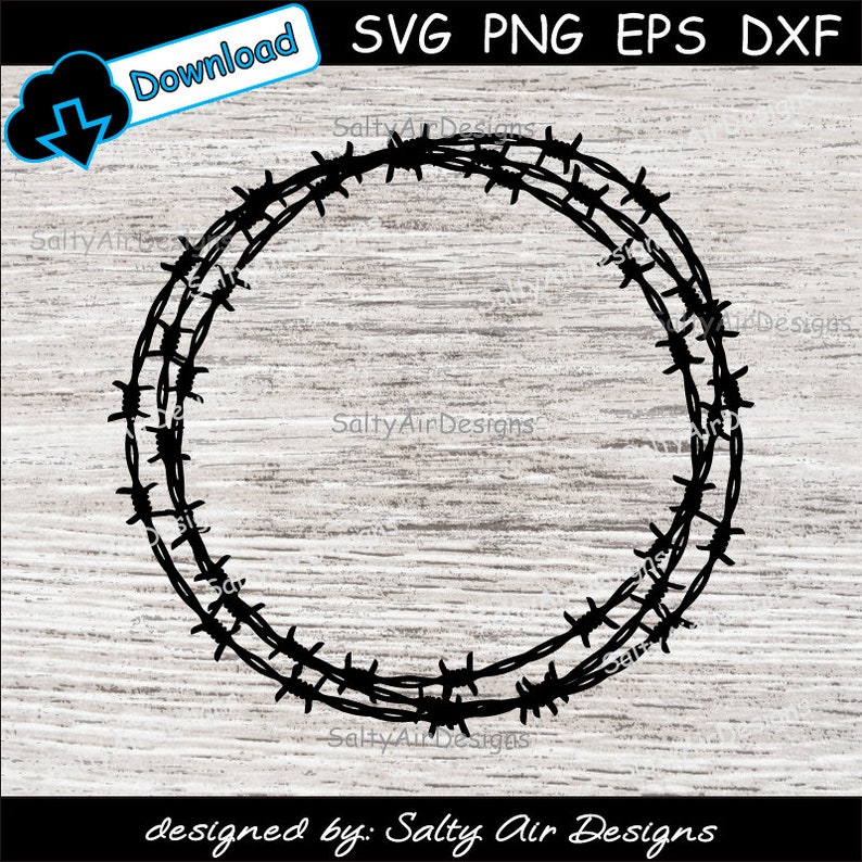 Barbed Wire Circle Digital Cut File - Digital Files - Barbed Wire Razor ...