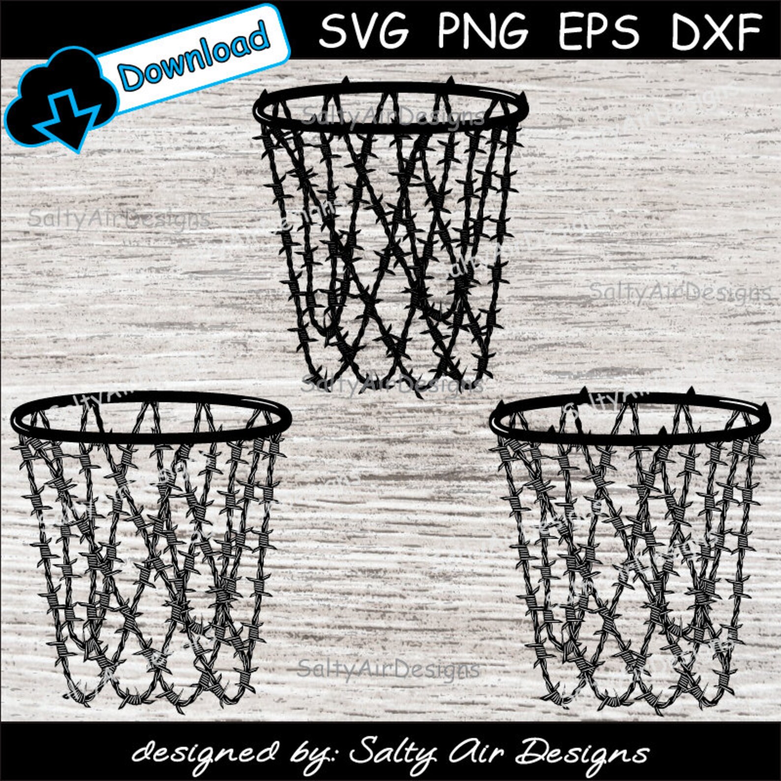 Barb Wire Basketball Net Bundle Digital Cut Files - Barbed Wire ...