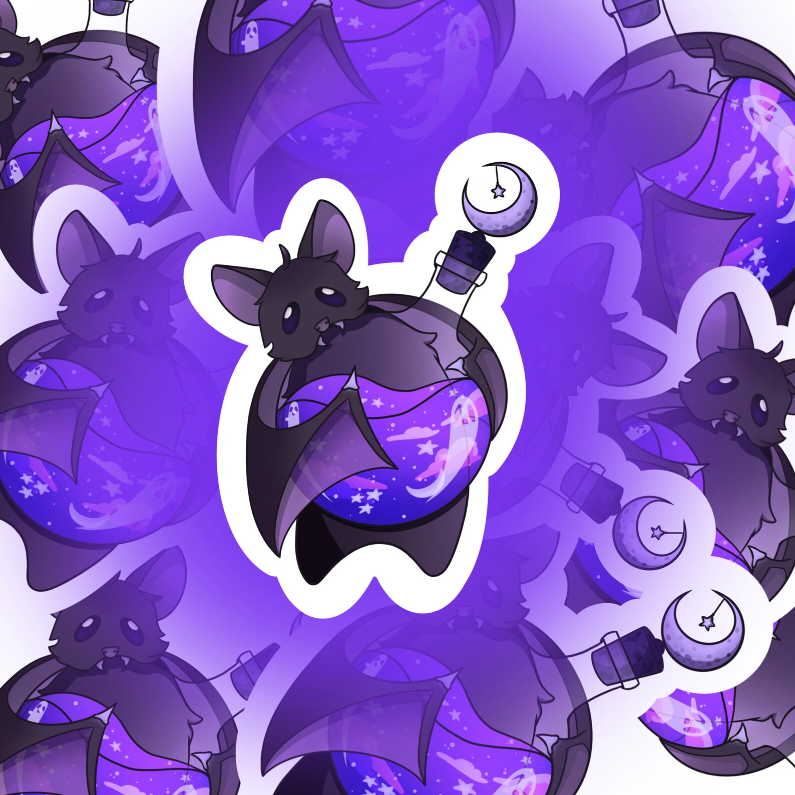 Bat Familiar Witch Sticker - Etsy