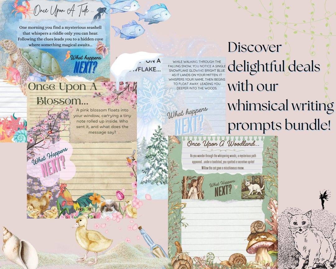 Story Prompt Bundle | 4 Seasons Printable Writing Pages for Kids ...