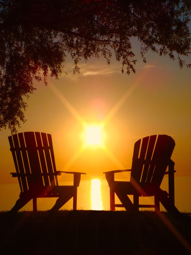 Sunset Muskoka Chairs Sunrise Photo Photography Silhouette Sun Lake ...