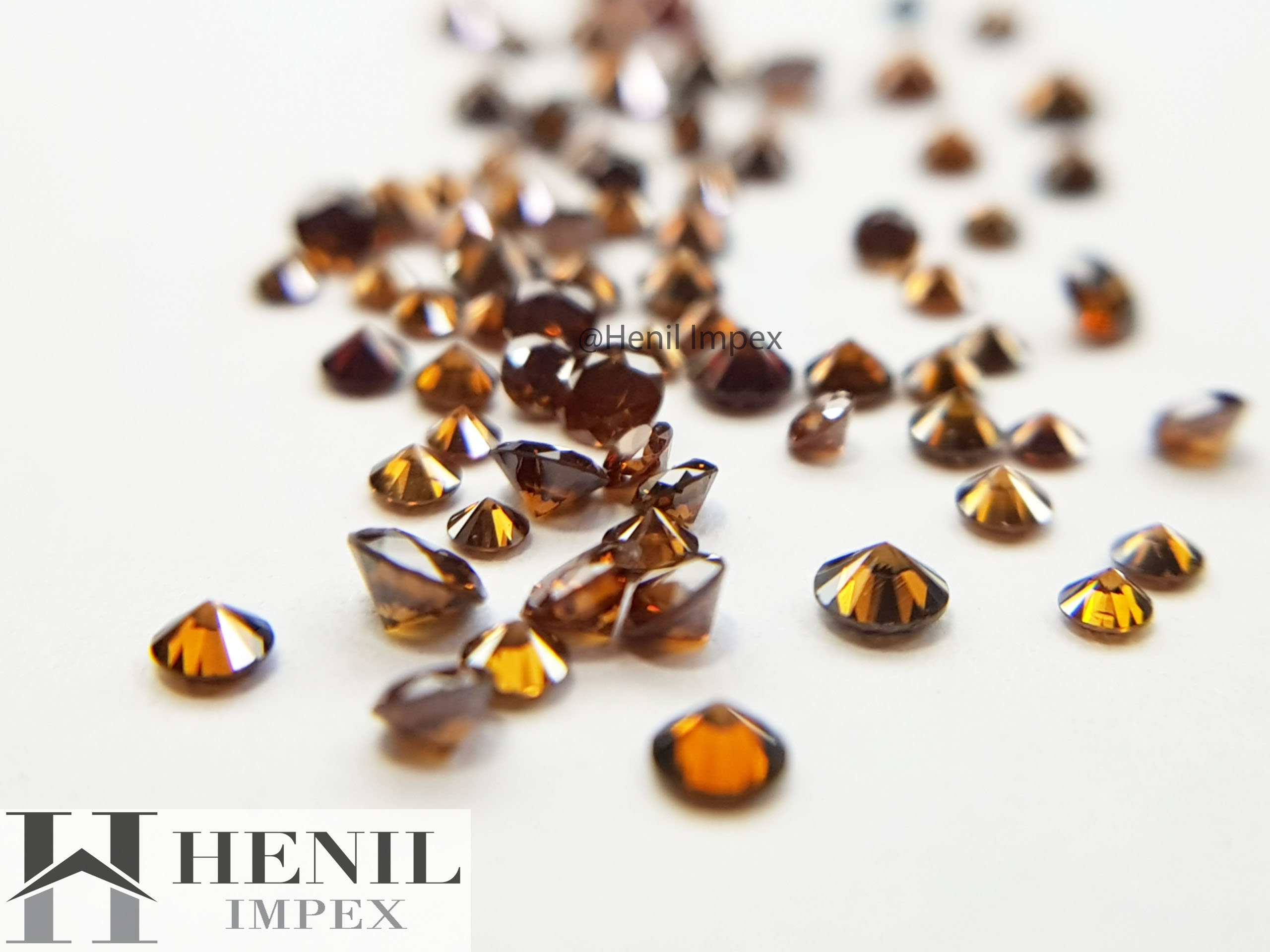 Natural Loose Diamond Round Cognac Color VS-SI Clarity 2.10 to | Etsy