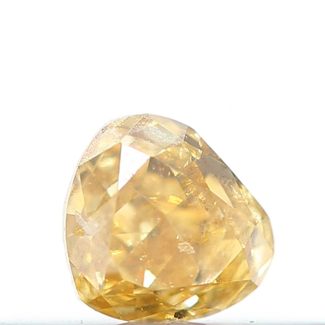 0.12 Ct Natural Diamond Fancy Yellow Color Heart Diamond | Etsy
