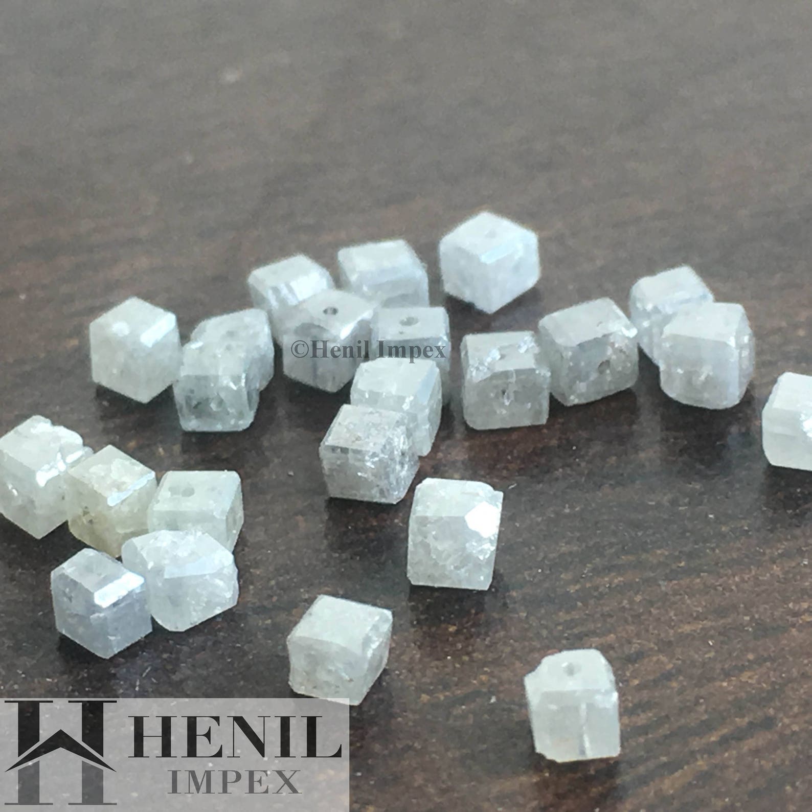 Natural Grey Color Loose Polished Cube Diamonds Beads Wt - Etsy