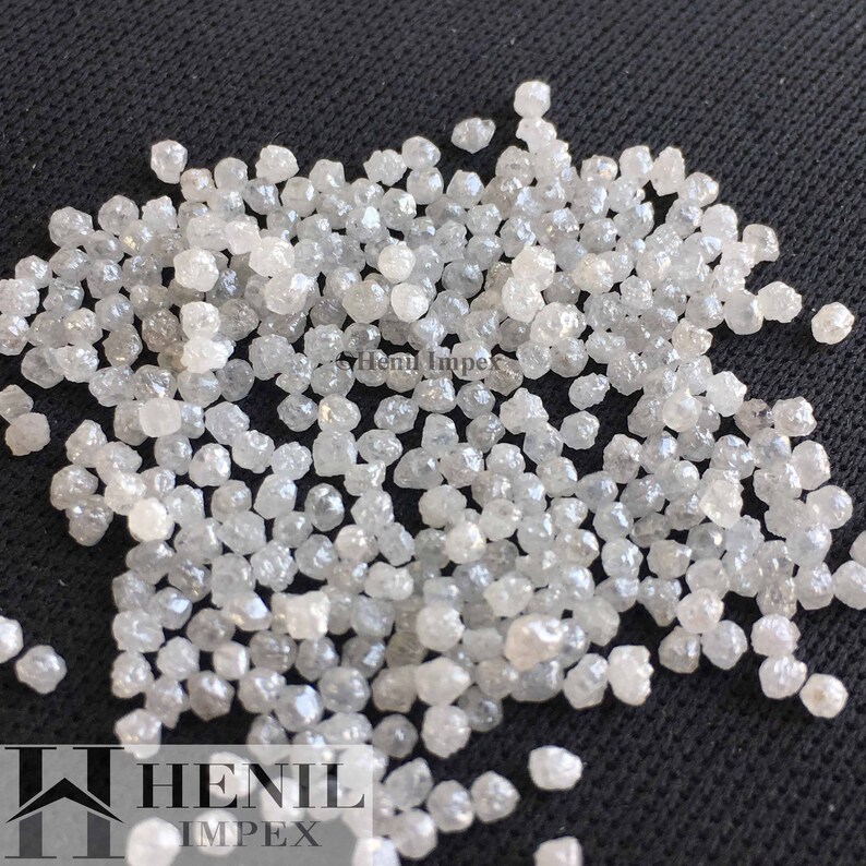 White Rough Diamonds 5.00 Ct Lot Natural Snow White Round | Etsy