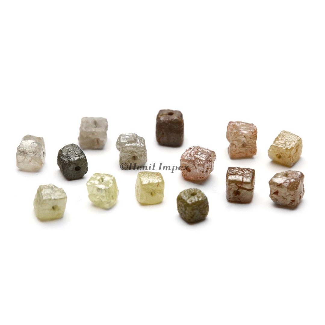 2.00-3.00 Mm Natural Cube Shape Rough Loose Diamonds With Drilled 0.50 ...