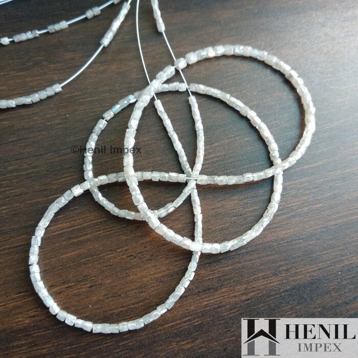 Natural Loose Diamond Bead Pipe Drilled Grey Color I3 Clarity - Etsy