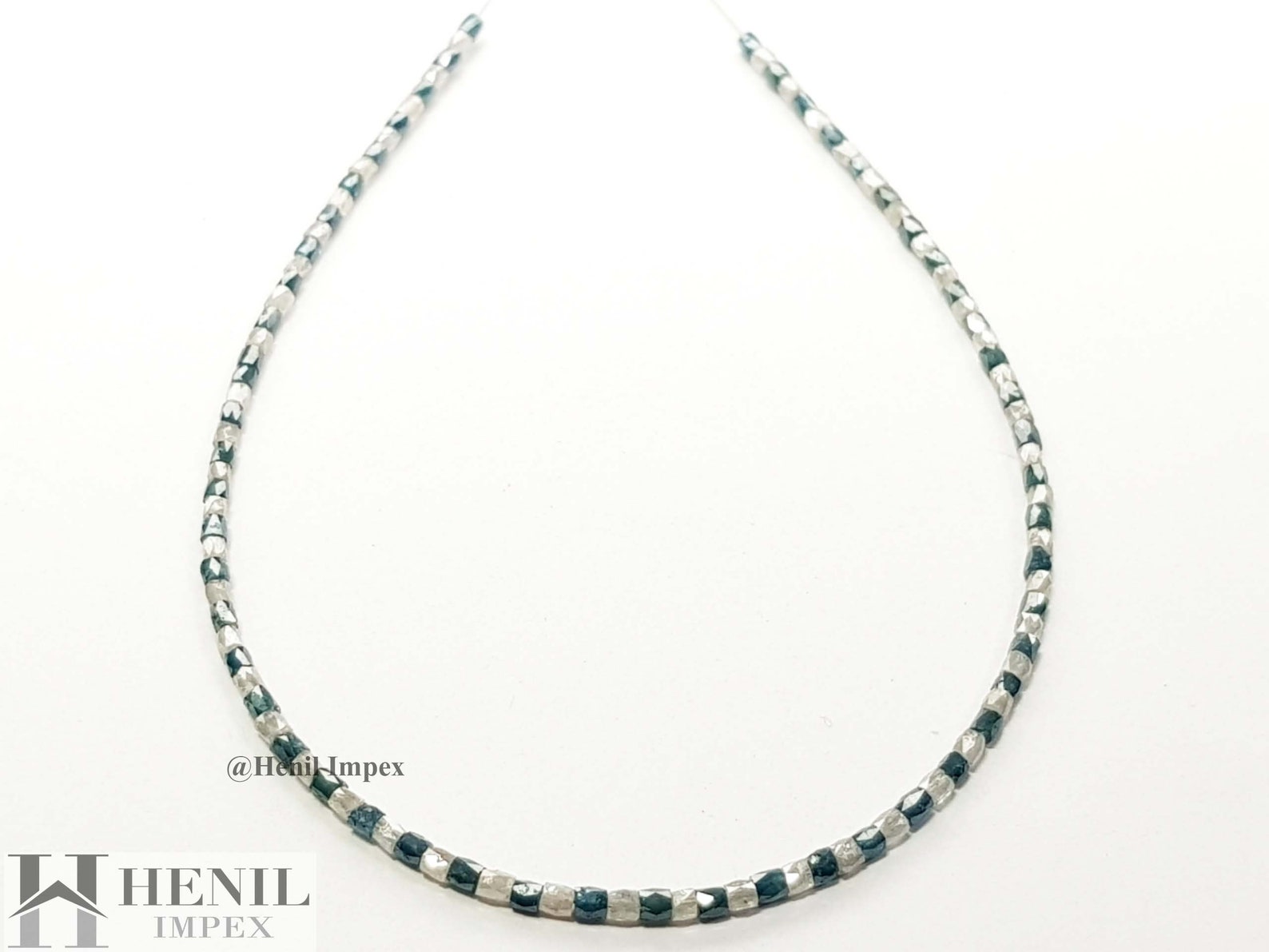 Beautiful Quality White and Blue Color Diamond Faceted Pipe Beads ...