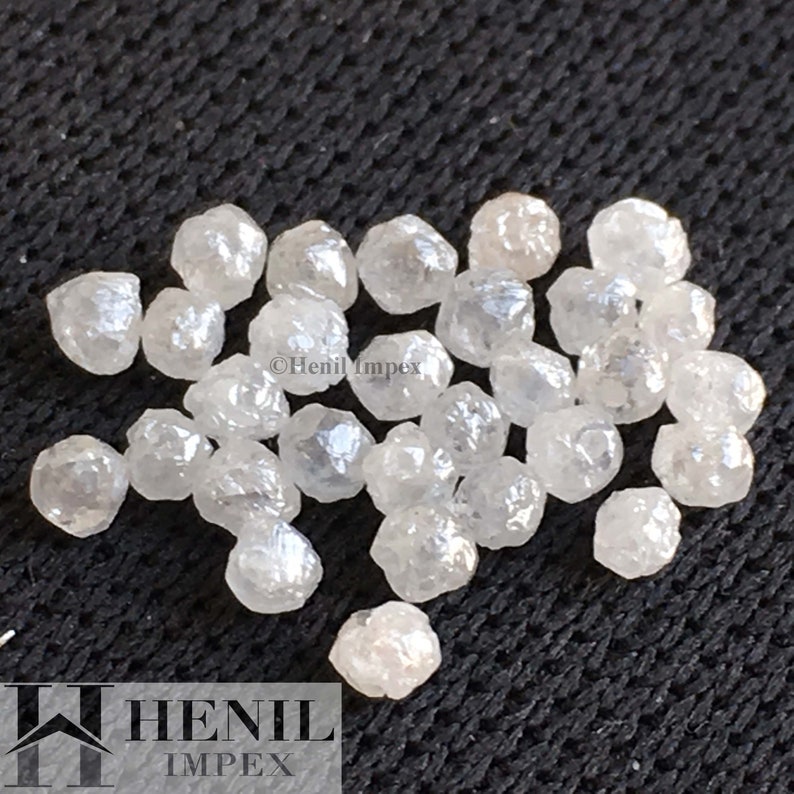 White Rough Diamonds 5.00 Ct Lot Natural Snow White Round - Etsy