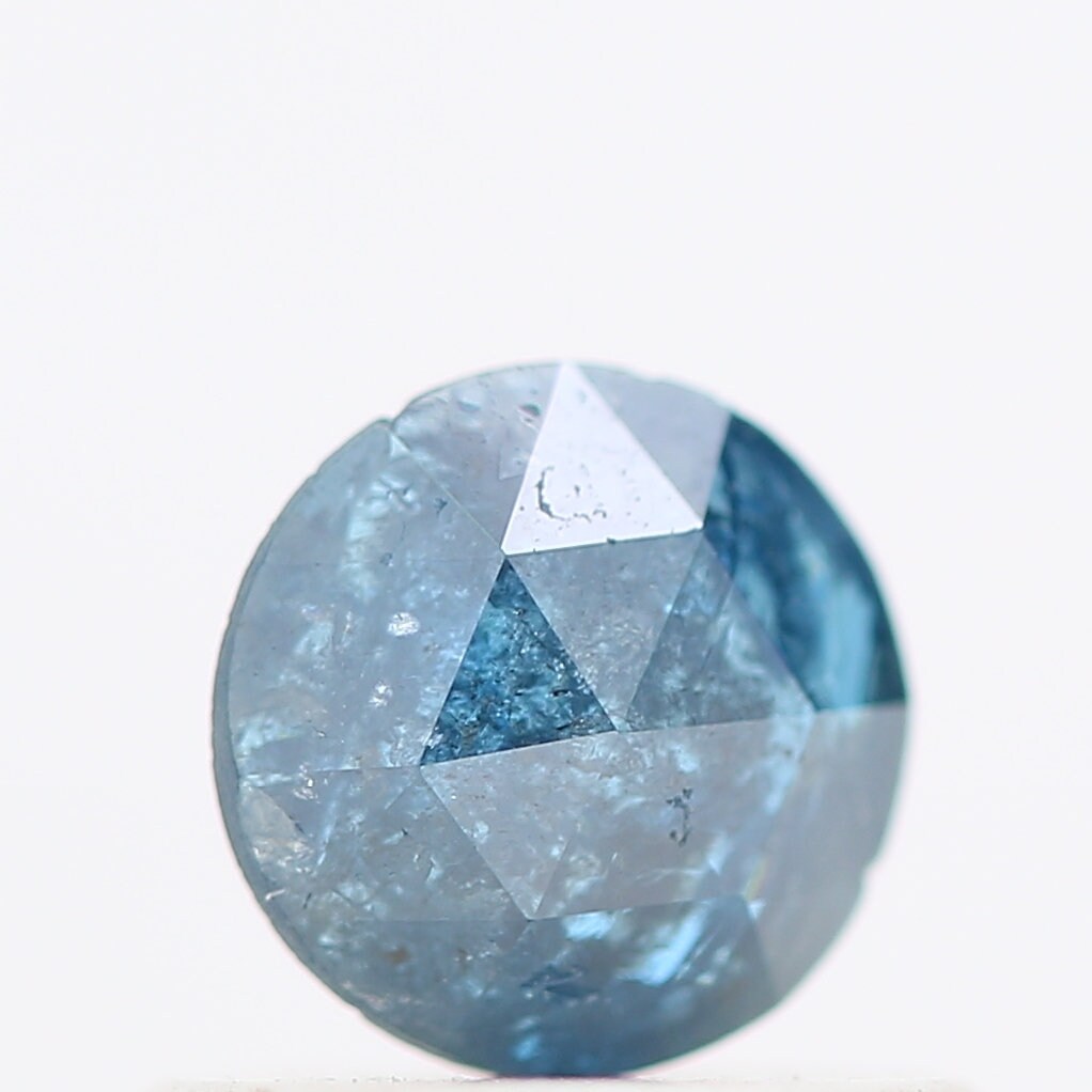 Blue Diamond Fancy Blue Color Round Rose Cut Diamond Rose | Etsy