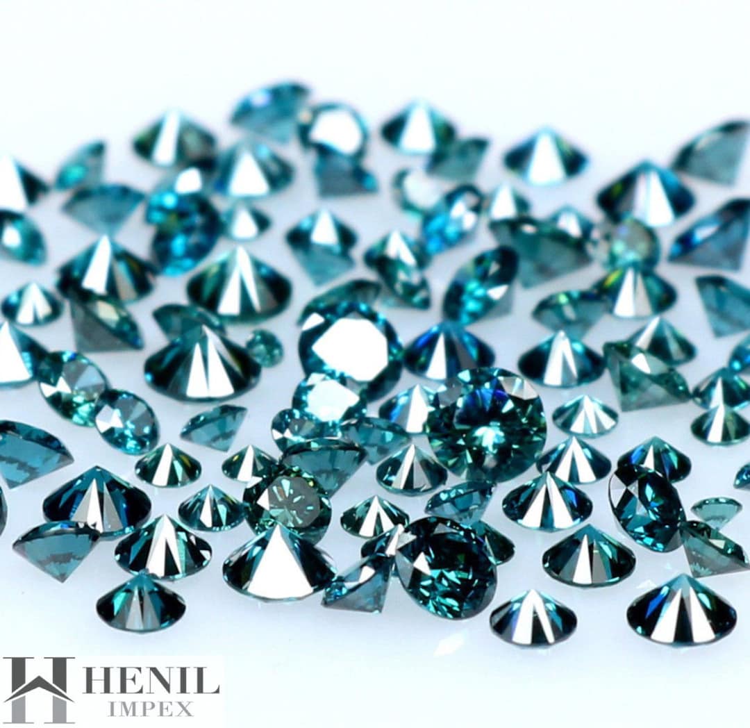 Natural Loose Diamond Round Blue Color VS1 SI1 Clarity 2.10 to 2.40 MM ...