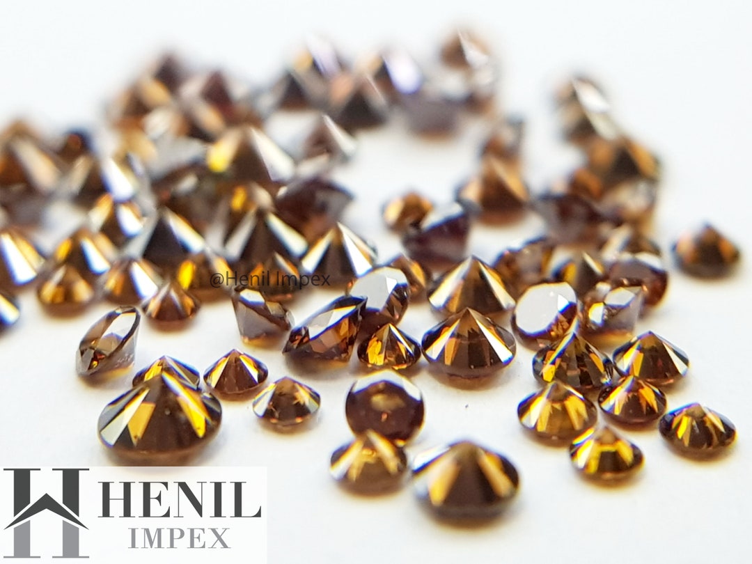 Natural Loose Diamond Round Cognac Color VS-SI Clarity 2.10 to 2.40 MM ...