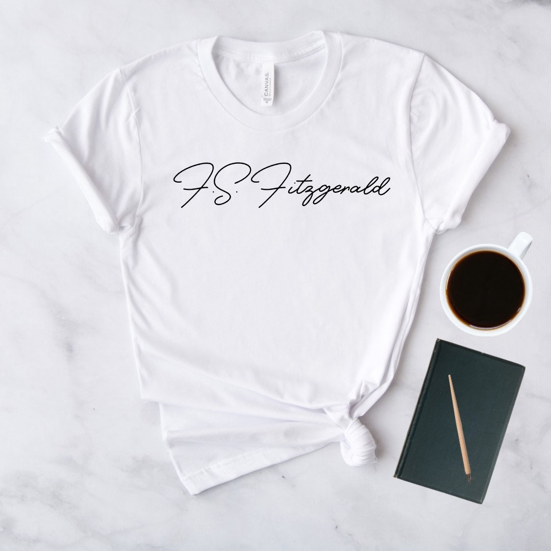 F. Scott Fitzgerald - Classic Author Signature - Short Sleeve Unisex T ...