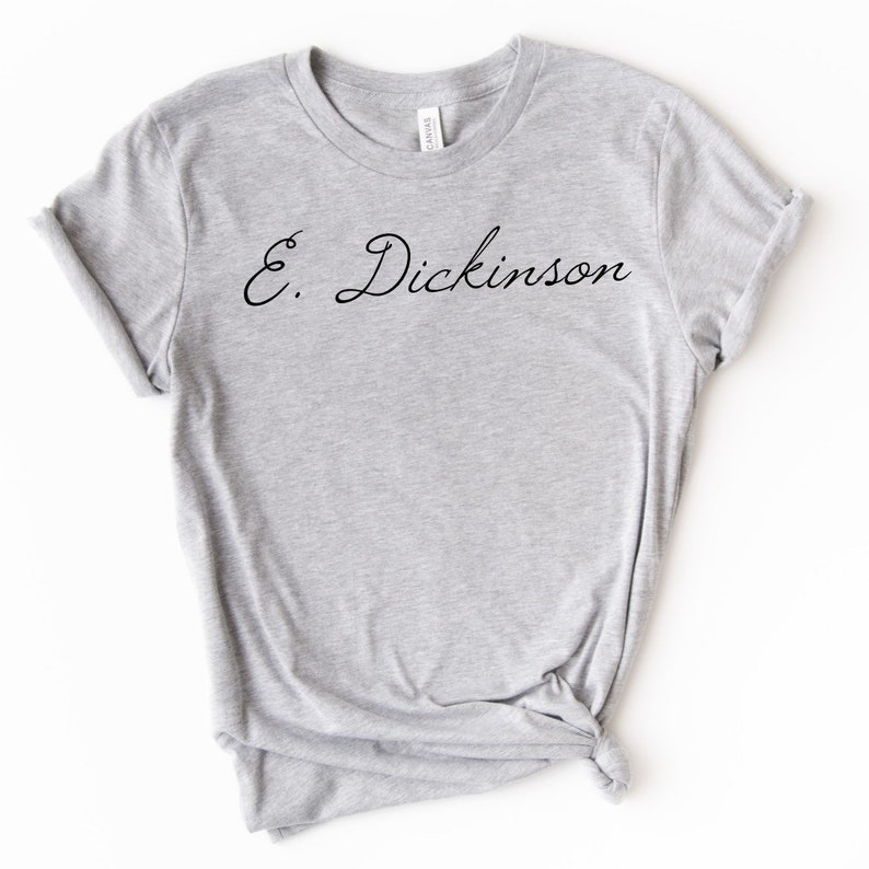 Emily Dickinson - Classic Author Signature -short-sleeve Unisex T-shirt ...