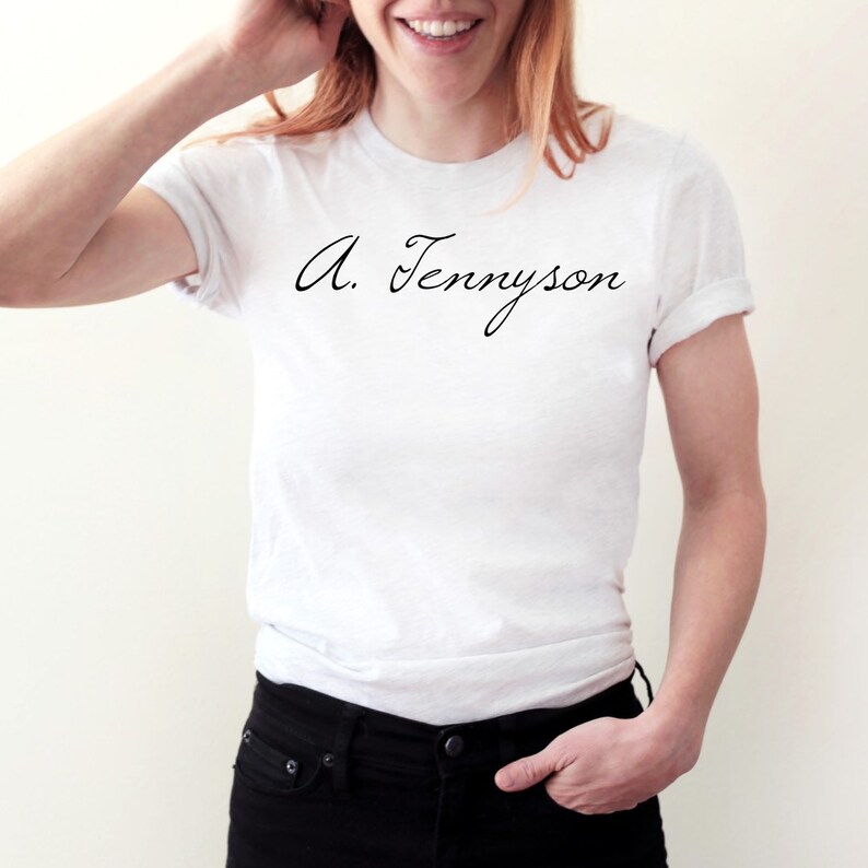 Alfred Lord Tennyson - Classic Author Signature - Short-sleeve Unisex T ...